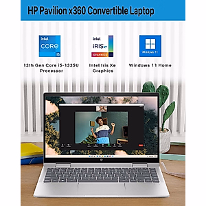 HP Envy 2 in 1 Touch Screen Laptop 2023 Newest, 14" FHD IPS Touchscreen, Intel Core i5-1335U(10-core Up to 4.60 GHz), 8GB RAM, 1TB SSD, Intel Iris Xe Graphics, Wi-Fi 6E, Fingerprint, Win 11 Home