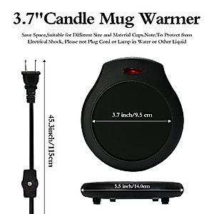 ASAWASA 2Pcs Candle Warmer Plate and Mug Warmer for Large Jar, Safely Releases Scents Without a Flame, Keeps Coffee Tea Milk and Soups Warm in Your Home Office Desktop (Black)