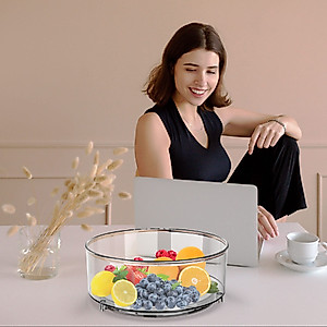 Lazy Susan Organizer, Clear Lazy Susan Turntable for Cabinet, Acrylic Lazy Susan for Table, Fridge Lazy Susan Organizer Bins 2 Pack (9 inch & 10 inch)