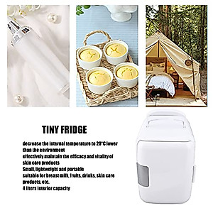 Folanda Mini Fridge, 4 Liter/6 Can Portable Thermoelectric Cooler and Warmer, Personal Small Compact Refrigerator for Skin Care, Cosmetics, Beverage, and Food, 100% Freon Free & Eco Friendly(3#)