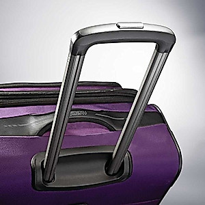 American Tourister Zoom Softside Luggage with Spinner Wheels, Purple, Checked-Medium 25-Inch