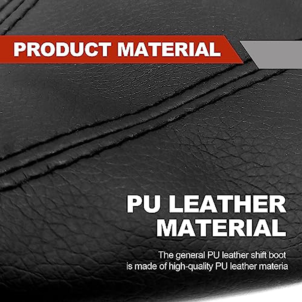 Vrasly Universal Car Shift Knob dust Cover Black, Shift Knob dust Cover Black PU Leather Manual/Auto Shifter Shift Boots Cover, Compatible with Most Car Truck,SUV