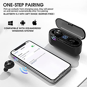 DMGLRCY Wireless Earbuds, Bluetooth Earbuds 60H Playtime Deep Bass Noise Cancelling, Wireless Ear Buds Waterproof Touch Control with Charging Case, in-Ear Headphones Built-in Mic Earphone for Sports