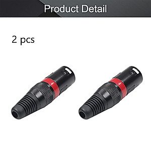 Fielect XLR Male Connector Adapter Microphone Cable Plug Connector Mic Audio Socket LY-KNT011 3-Pin 2pcs