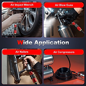 OHITOX Air Hose Fittings, 1/4 Inch NPT Quick Connect Air Coupler and Plug Kit, Air Fittings Industrial Type, Universal Air Compressor Adapter Air Tool Fitting Set - 14 Pieces