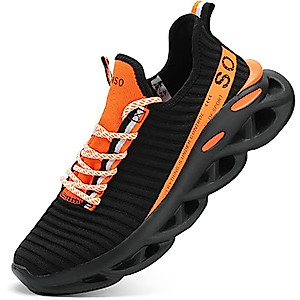 Ahico Women's Walking Shoes Running Lightweight Slip on Women Fashion Sneakers Stylish Breathable Comfortable Footwear Black 8