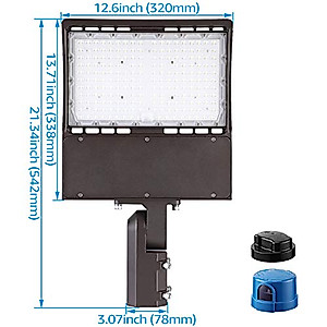 LEONLITE 150W LED Parking Lot Light with Adjustable Slip Fitter, 20250LM 100-277V Commercial Shoebox Lights, Dimmable Dusk to Dawn Photocell Area Lighting, IP65 Street Pole Light, 5000K, UL Listed