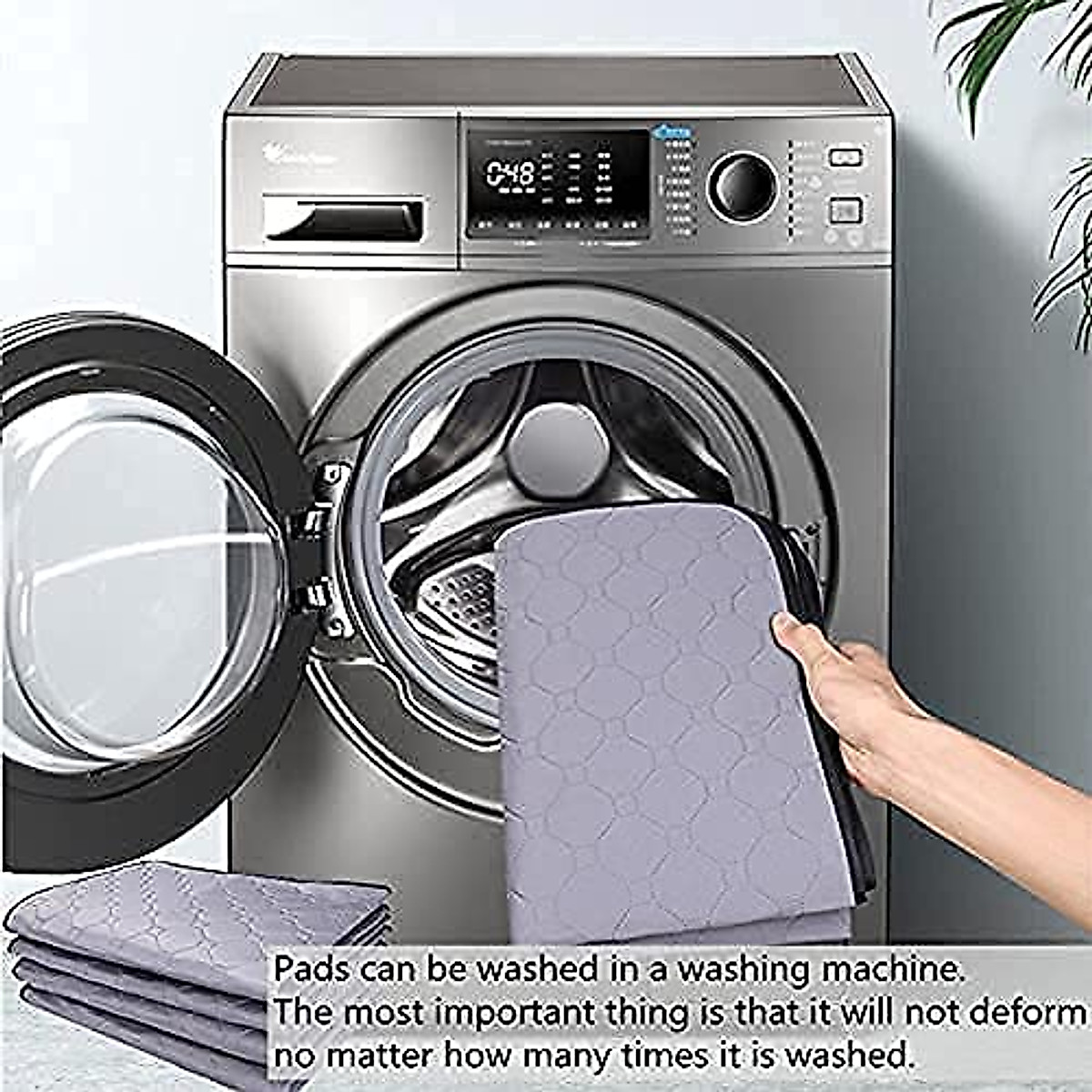 Washable Pee Pads for Dogs - 2-Pack Thick Heavy Absorbency Reusable Pee Pads Prevent Leakage Non-Slip, Waterproof Pet Training Pads for Puppy Playpen, Crate, Whelping Box, Potty Training, Grey