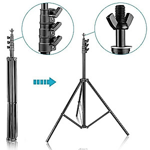 HYJ-INC 10ft x 8.5ft Adjustable Photography Backdrop Support System Photo Video Studio Muslin Background Stand Kit with Carry Bag