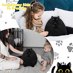 LMTGLDT Black Cat Weighted Stuffed Animals,14in Weighted Stuffed Animals for Kids, Black Cat Plush Pillow, Black Cat Plush Pillows Doll Decoration Birthdays Gift for Kids Girls Boys