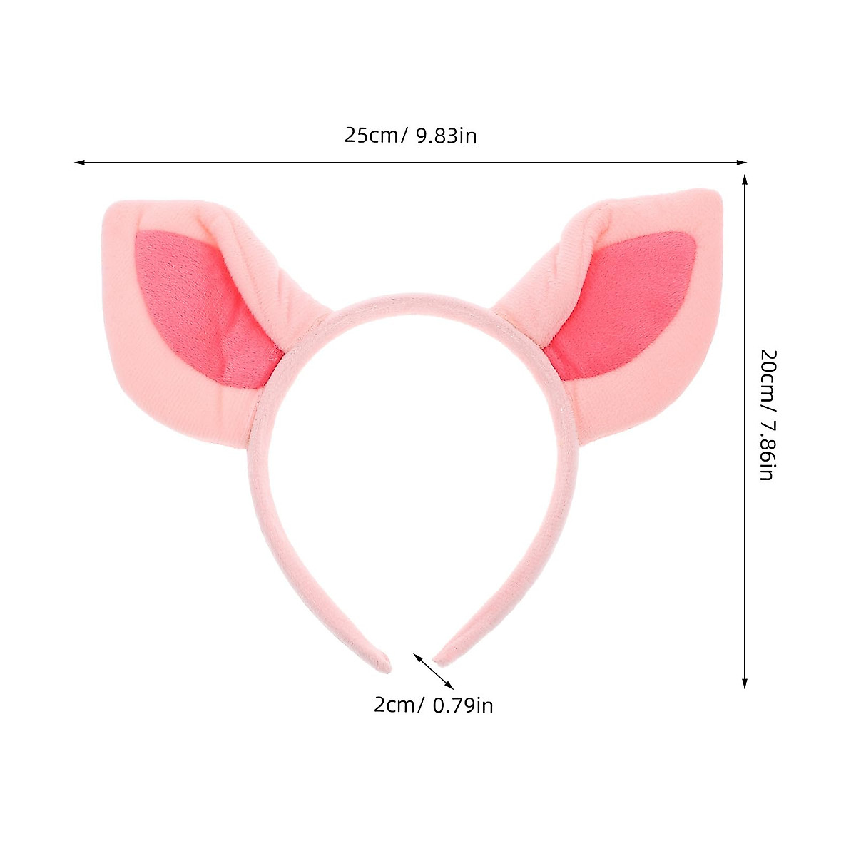 PRETYZOOM Costume Headband, Pink Pig Ear Headband, Animal Ear Plush Headband, Farm Party Halloween Piggy Headband for Girls