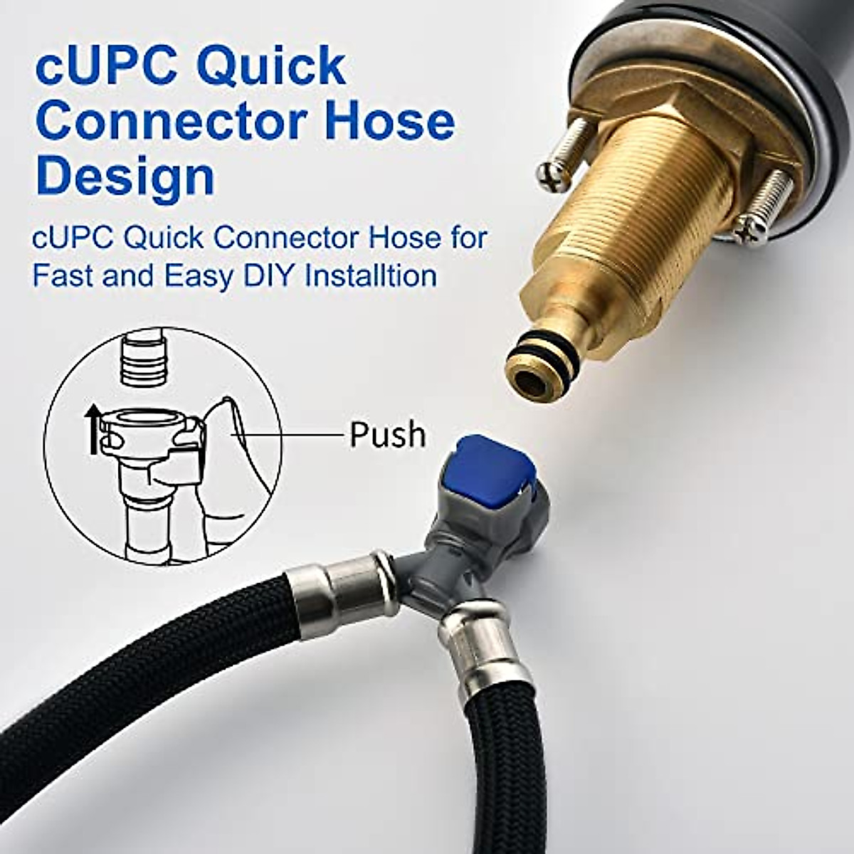 SHAMANDA Bathroom Vanity Sink Faucet 3 Holes, Mordern 2 Handle 8 Inch Widespread Bathroom Lavatory Basin Taps Brass, Valve and cUPC Water Supply Hoses Included, Matte Black, LB106-7