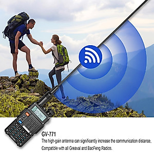 BAOFENG UV-5R 8-Watt Radio (UV-5R 3rd Gen) with Programming Cable and High-gain Antenna, Long Range Handheld Ham Radio with Earpiece and Hand Microphone (2 Pack)