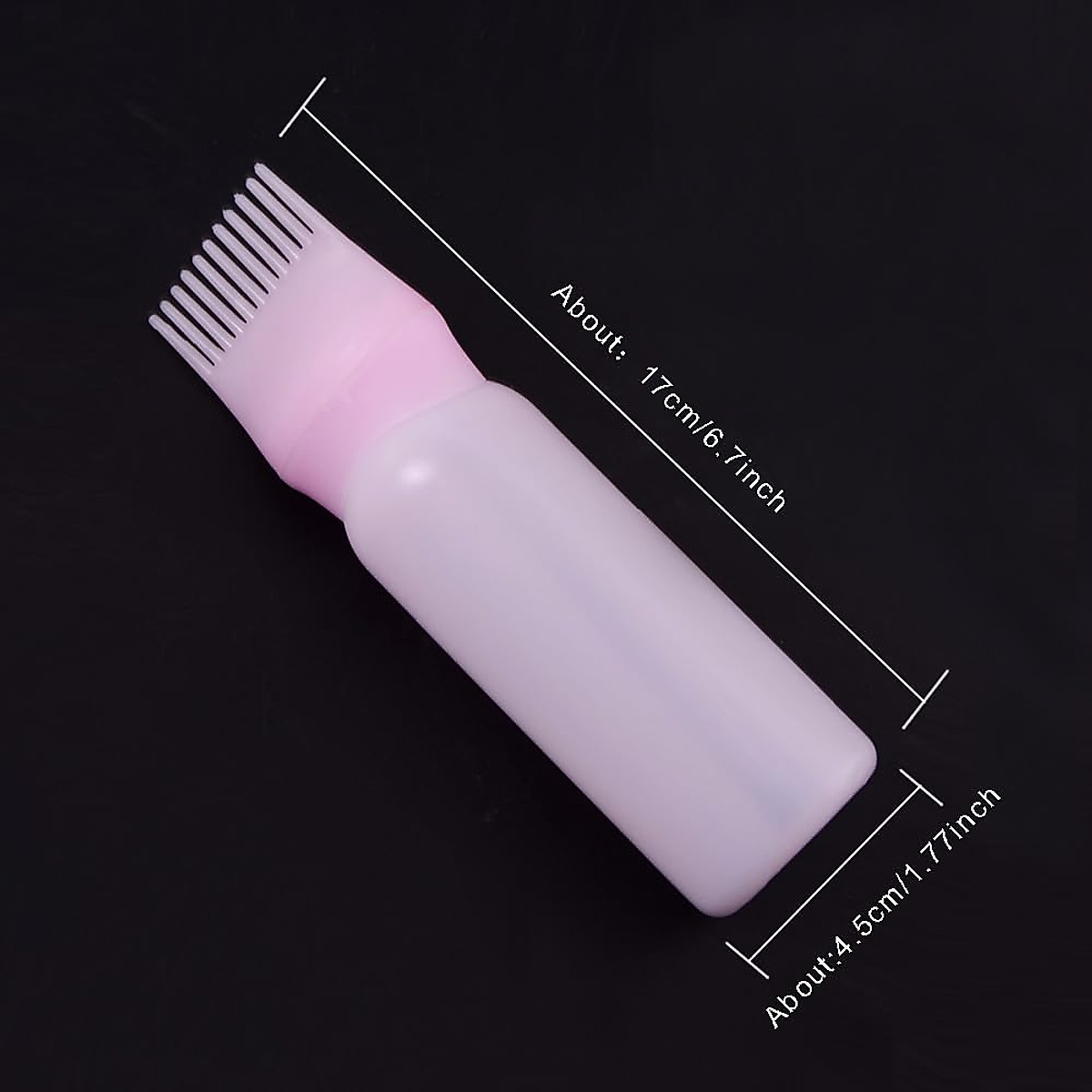 YANTAISIYU 3 Pieces Root Comb Applicator Bottle 6 Ounce Hair Oiling Applicator Hair Dye Bottle with Graduated Scale Hair Root Comb for Hair Dyeing (3 Colors)