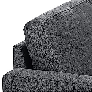 UBGO U Shaped Modular Sectional Sofa with Wide Chaise Lounge, Oversized Modern Sofa with Solid Wood Legs Support, Upholstered Fabric Sofas & Couches for Living Room, Office, Spacious Space-Grey