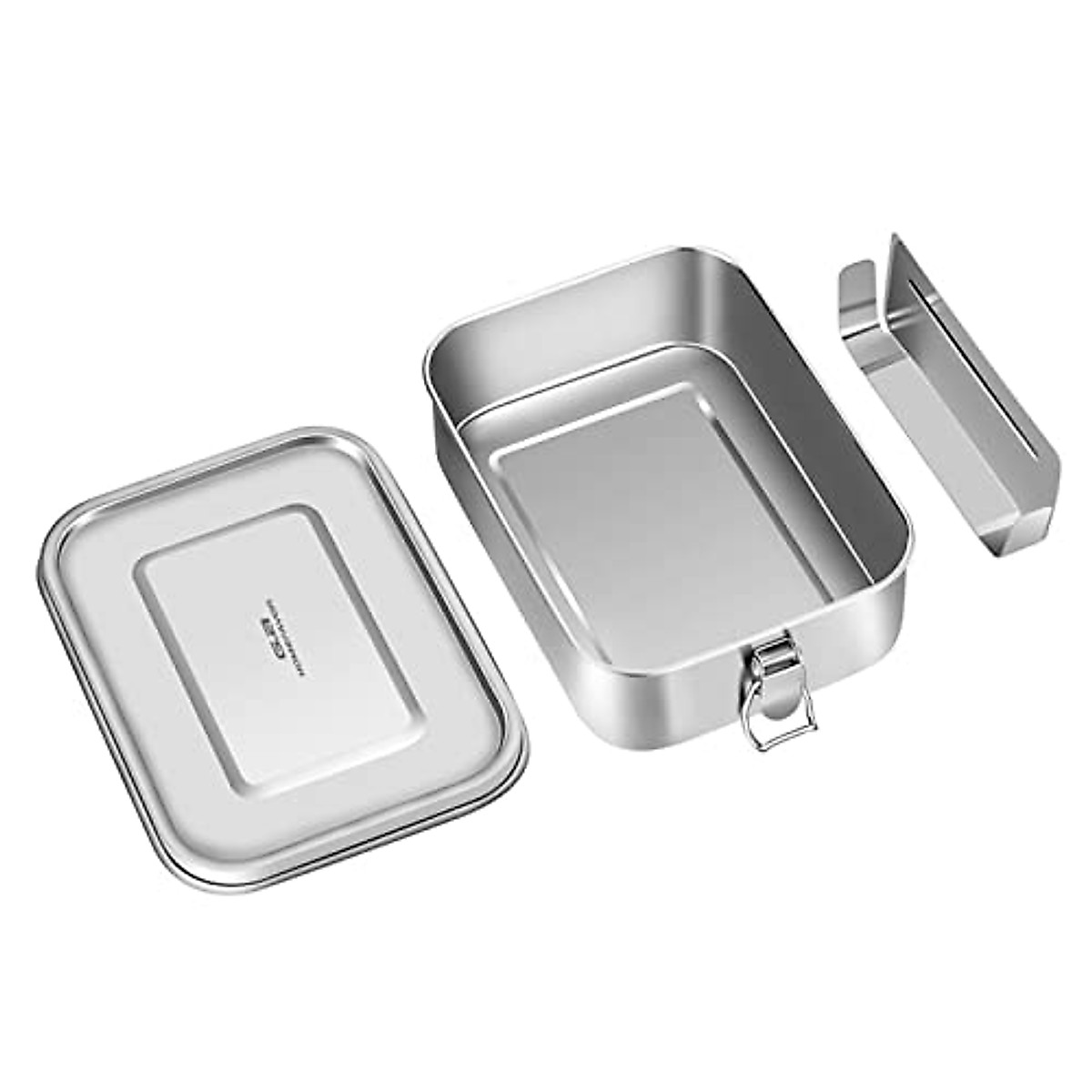G.a HOMEFAVOR Divided Stainless Steel Bento Box, 2 Compartments Lunch Box, Lock Clips Design, 1200ML Metal Lunch Box Containers, Steel Lunch Box, Sandwich Container - Dishwasher Safe - Leak Proof