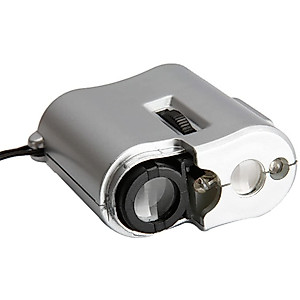 Mini Pocket 60X LED UV Light Lamp Microscope Magnifier Magnifying Loupe for Money Currency Detect Detecting Maps Coins Stamps Jewelry Jeweller