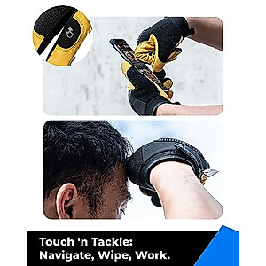 toolant Waterproof Winter Leather Work Glove Men, Thor Series, Heavy Duty Mechanic Gloves, Warm 3M Insulate Lining, Touchscreen, with Impact Protection, Small