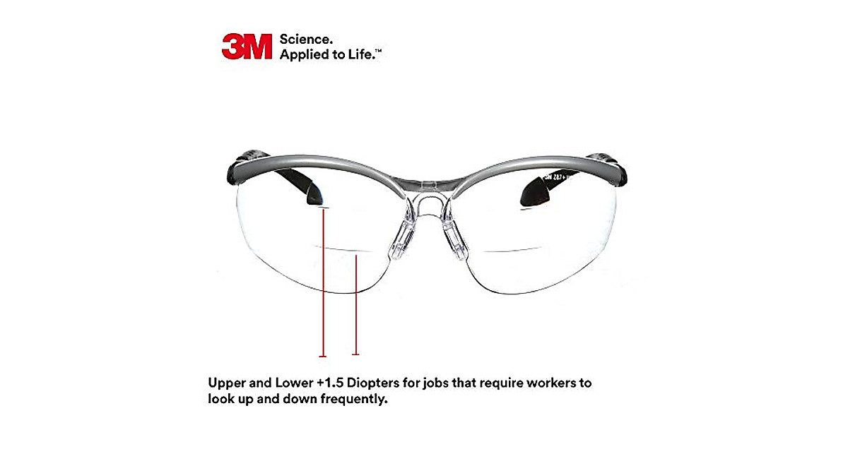 3M Safety Glasses with Dual Readers - ANSI Z87 Certified