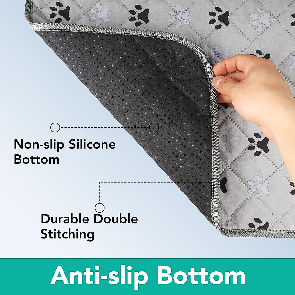 FURWEY 2 Pack Large 30"X34" Washable Pee Pads for Dogs Super Absorbent Dog Training Pads Non-Slip Waterproof Pet Training Pads Mats Whelping Pads for Dogs Cats Puppy