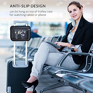 simpletome 4 In 1 Travel Essentials Organizer Bags, Luggage Drink Holder+Crossbody Bag+Phone,Tablet Stand+Storage Bag for Airport Accessories