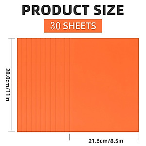 30 Sheets Orange Cardstock 8.5'' x 11'', 250gsm/90lb Heavyweight Cover Cardstock Paper, Thick and Smooth A4 Card Stock Perfect for Invitations, Menus, DIY Cards, Arts and Crafts