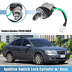 uxcell No.819203KA10 Car Ignition Switch Lock Cylinder with 2 Keys for Hyundai Sonata 2.4L L4 3.3L V6 2005-2007 Ignitigon Starter Switch Steering Lock Cylinder Set