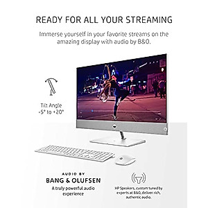 HP Pavilion 27” All-in-One Desktop, AMD Ryzen 7 5700U, 16 GB RAM, 256 GB SSD & 1 TB Hard Drive, Full HD Touchscreen, Windows 11 Home, 5 USB Ports, 5MP Pop-up Camera, Keyboard & Mouse (27-ca0070, 2021)