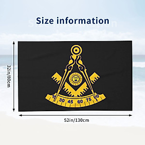 Zahika Freemason Past Master Beach Towel Absorbent Bathroom Towels Beach Towels Oversized Super ​32x52 Inch