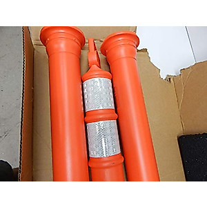 Cortina EZ Grab Delineator 45" Post, 3" Hip Collars with 10 lb Base, 03-747RBC-3, Orange, 3 Pack