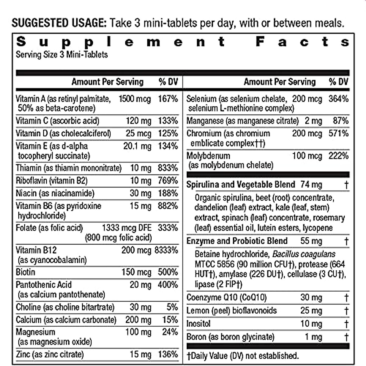 Rainbow Light 50+ Mini-Tablet Multivitamin, 90 Mini-Tablets