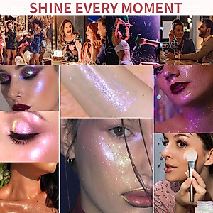 BestLand Holographic Body Glitter Gel - Cosmetic-Grade, Christmas Glitter Makeup for Face, Body, and Hair, Safe and Easy to Use, Perfect for Festivals Parties, Vegan & Cruelty Free (02 Stardust Pink)