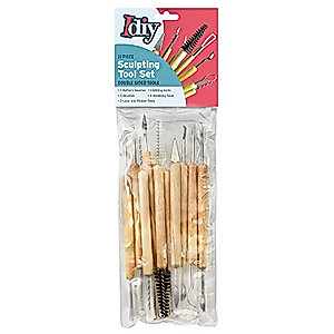 Pottery Tool Kit - 11-Piece 21-Tool Beginner's Clay Sculpting Set, Clay, Wood Carving, Ceramic Art Craft Project Accessories for School, Classrooms, Children/Adults,Great Holiday Gift Stocking Stuffer