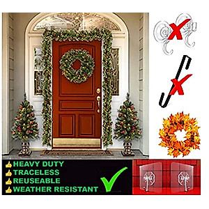 33lbs Adhesive Sticky Hooks for Hanging on Wall or Ceiling, Heavy Duty, Traceless, No Damage(10pcs)