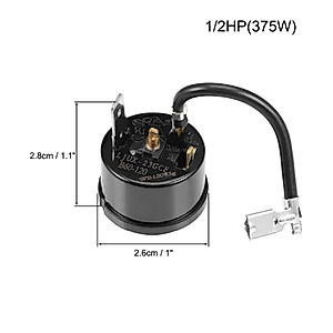 Tolxh Replacement Part NEW 1/2HP 375W Refrigerator Thermal Overload Protector Compressor