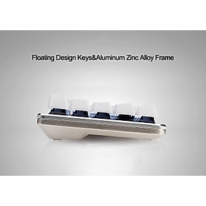 EPOMAKER AJAZZ ZINC 68 Keys Bluetooth Wireless/Wired Gaming Mechanical Keyboard, with Aluminum Zinc Alloy Frame, White Backlight, 300 Hours Standby Time (Cherry Red Switch, White)