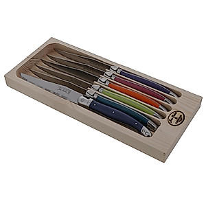 Jean Dubost Laguiole 6pc Knife Set Steak Knives, Multicolor