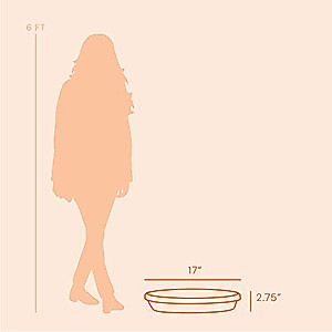 Bloem Terra Pot Round Drain Saucer: 20" - Black - Tray for Planters 15-20", Matte Finish, Durable Resin, Ribbed Bottom, for Indoor and Outdoor Use, Gardening, Planter Not Included