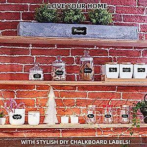 208PCS Chalkboard Labels Stickers, Waterproof Removable Erasable Decorative Premium Label Sticker with Chalk Marker for Pantry,Bottles,Mason Jars,Containers,Organize Your Kitchen&Office