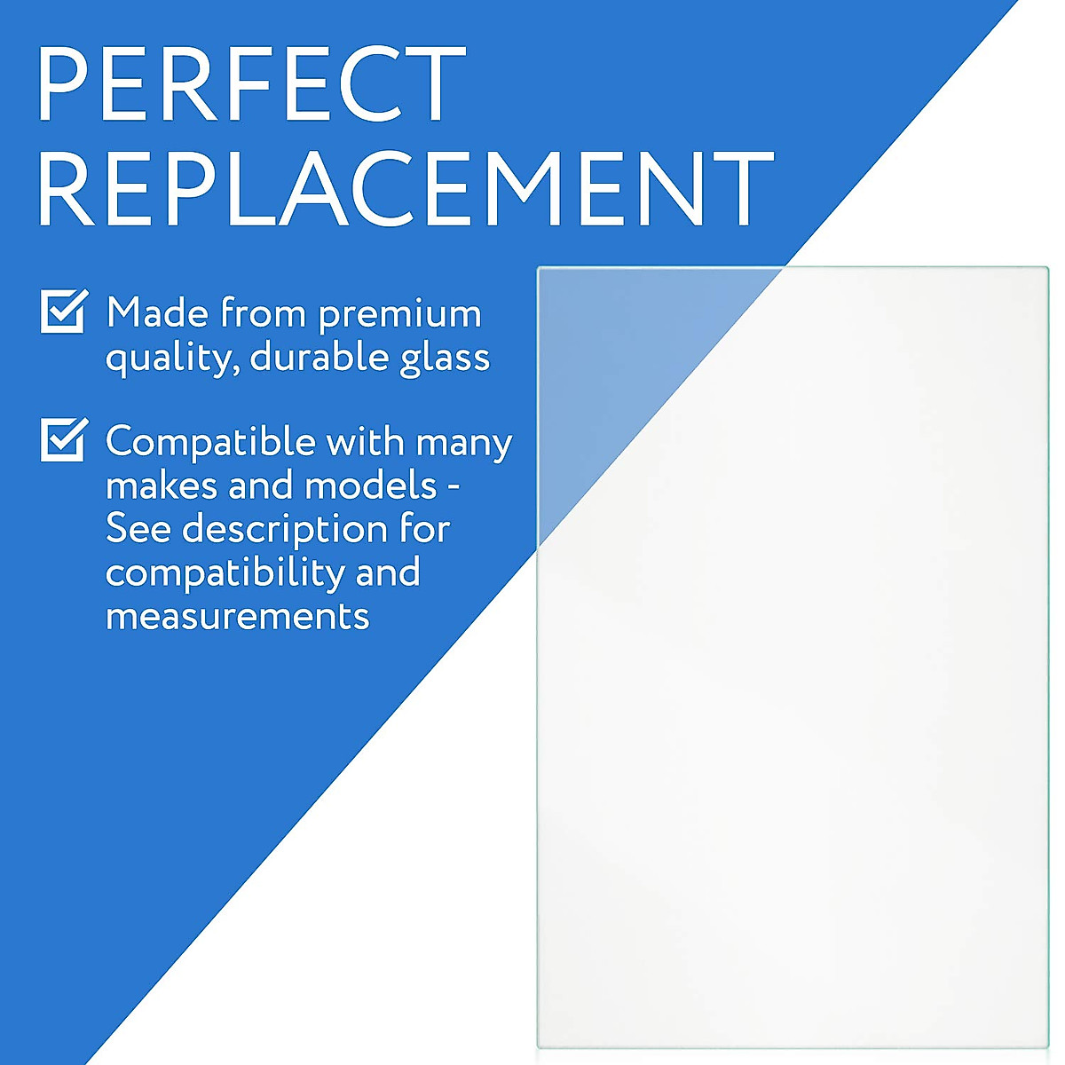 IMPRESA Crisper Glass Replacement - Refrigerator Shelf Glass Insert - Keeps Your Veggies and Fruits Fresh - 24 x 15.5 in - Easy Fridge Upgrades - Compatible with Frigidaire Model 240350608