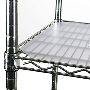 QECOR (Clear, 48" x 24" x 4) Heavy Duty Premium 0.76mm Wire Shelf Liners Set, Waterproof for Metal Rack Protector, Kitchen, Garage, Nonslip Mats for Tier Shelving Unit