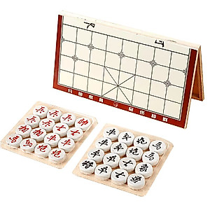 Chinese Chess Stationery Puzzle Game Simple Folding Board Portable Solid Wood Chess Set (43CM*39CM)