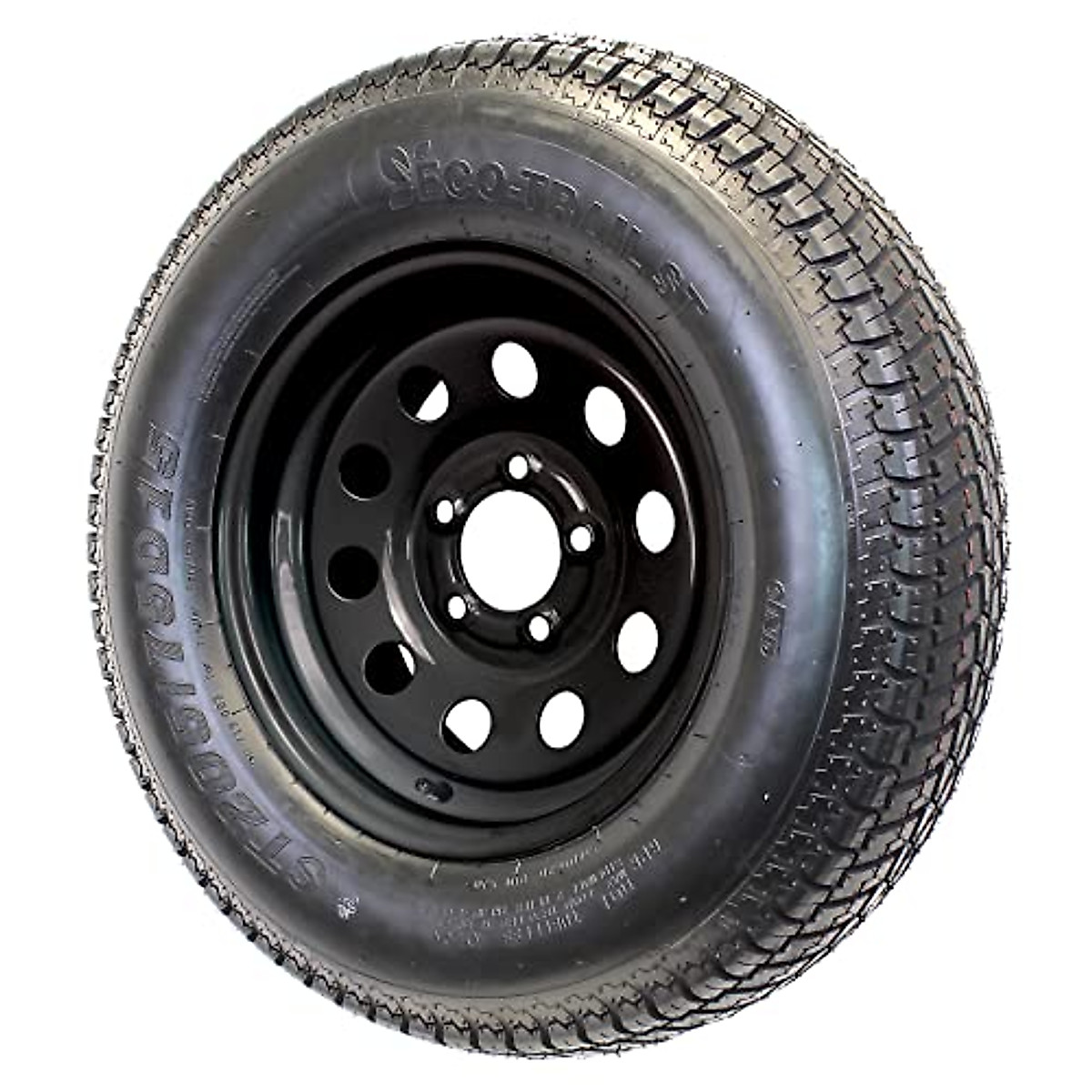eCustomrim 2-Pack Trailer Tire On Black Wheel Modular Rim ST205/75D15 LRC 5 Lug On 4.5 15 x 5-2 Year Warranty w/Free Roadside