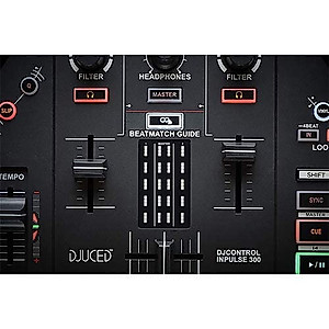 Hercules DJ 2 Control Inpulse 300, Black with 8in Stereo Mini to Dual RCA Y-Cable (6') Bundle, Speaker