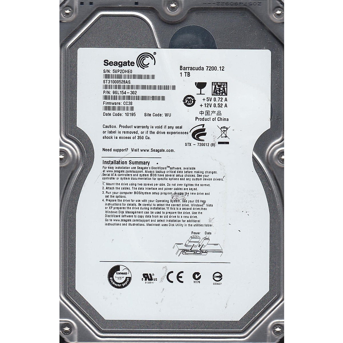 Seagate ST31000528AS 1TB Hard Drive (Renewed)