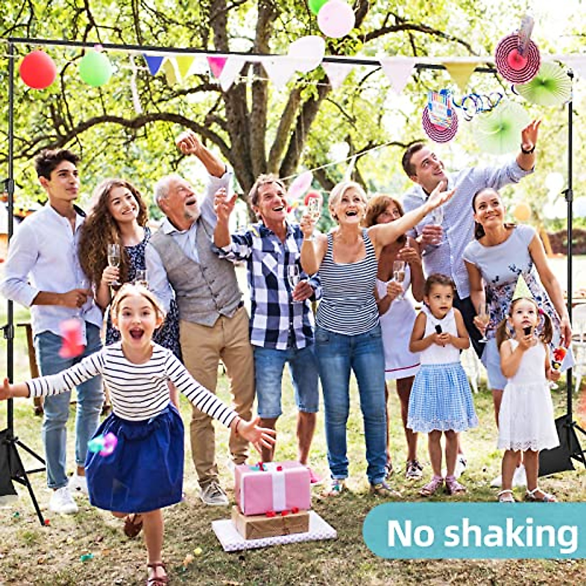 Heavy Duty Backdrop Stand, 6.5 x 10ft Adjustable Photo Backdrop Stand for Parties, Back Drop Banner Stand Support System Kit for Photoshoot, Portrait, Studio Photography, Baby Shower…