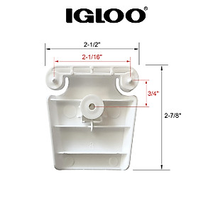 Igloo Cooler Latch with Winged and Single Screw Post, White, Contains UV Inhibitors