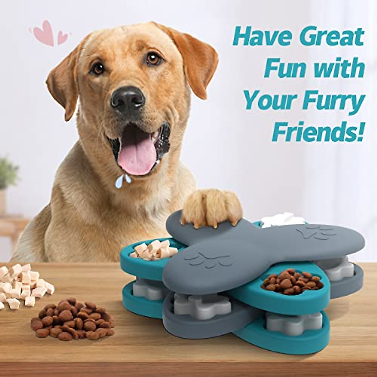 Dog Puzzle Toys - Interactive Dog Toys Provides IQ Training & Mental Enrichment, Rotatable Dog Treat Dispenser for Puppy, Medium Dogs and Large Dogs