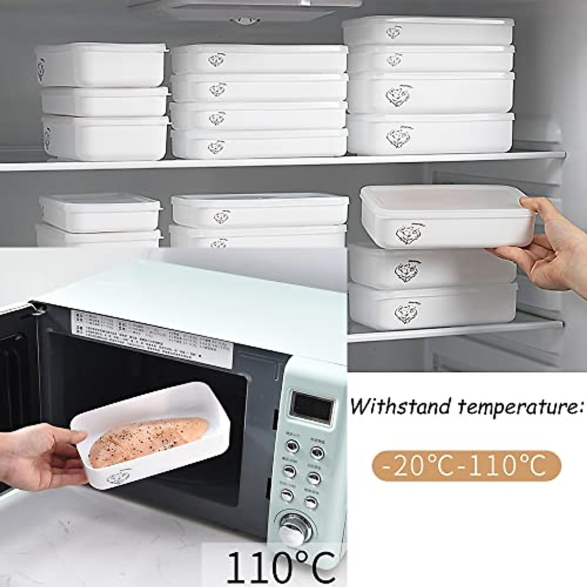 Stackable Fridge Storage Container,Set of 6 pack MINI Plastic Food Storage Containers,Fridge and Freezer Storage Trays to Store Fruits, Vegetables, Meat and More