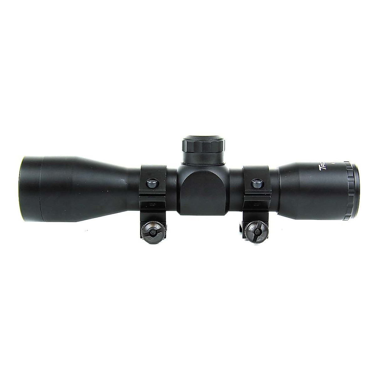 TacFire Compact Fixed Power Rifle Scope Rangefinder Reticle with Set of 1 Rings, 4 x 32, Black